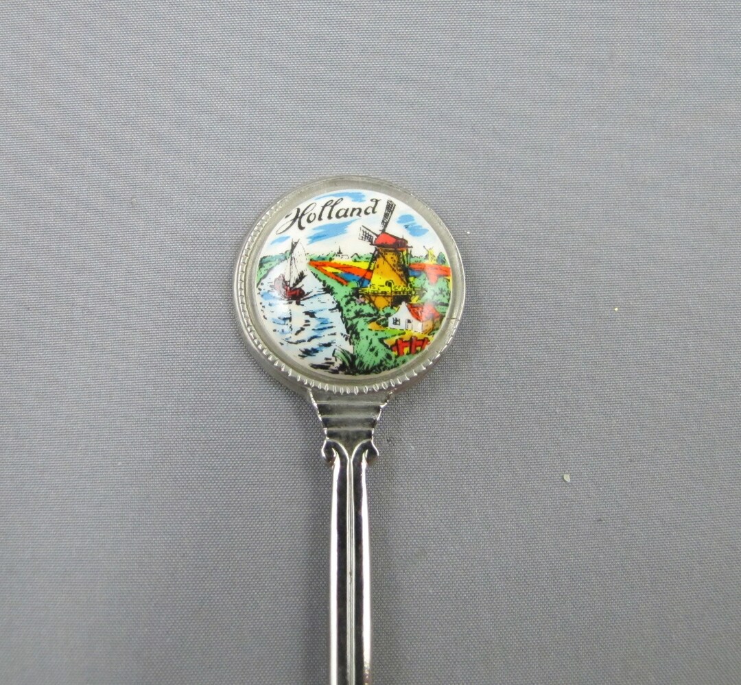 Windmill & Tulip Fields in Porcelain HOLLAND Netherlands Vintage ...