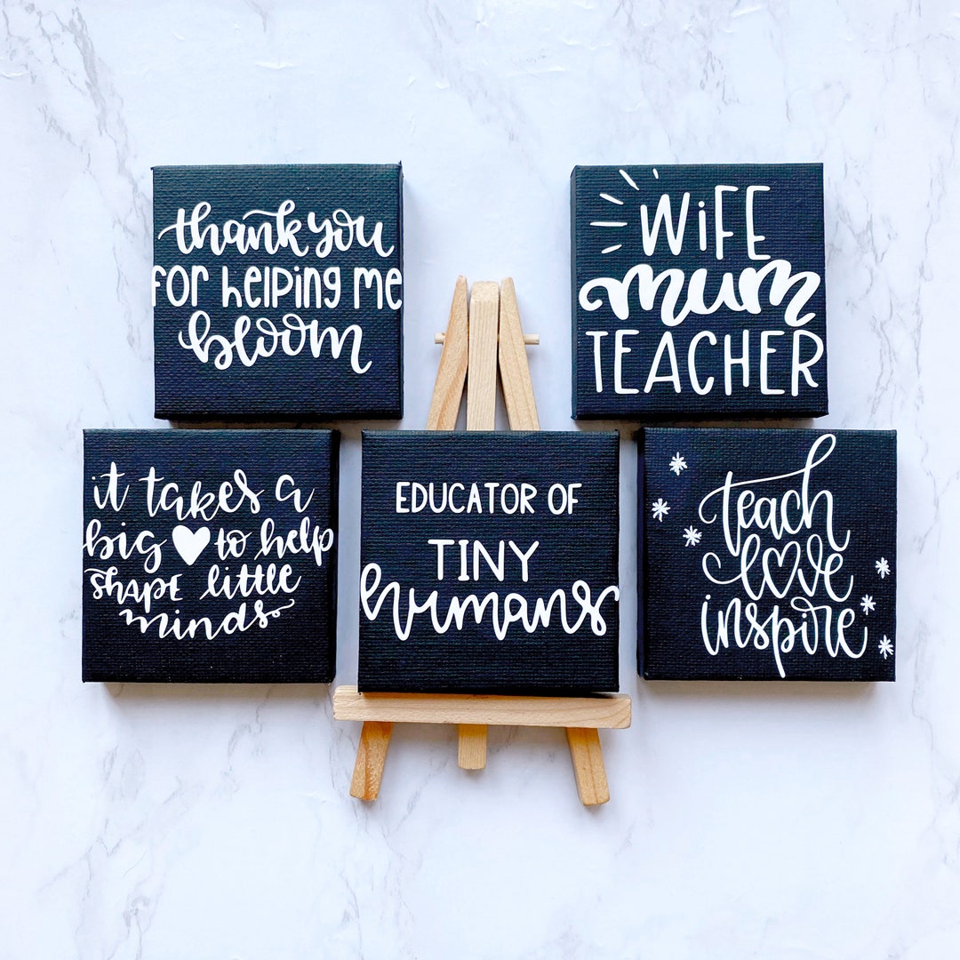 Teachers Desk Sign, Teacher Desk Decor, Desk Canvas Decoration, Teacher ...