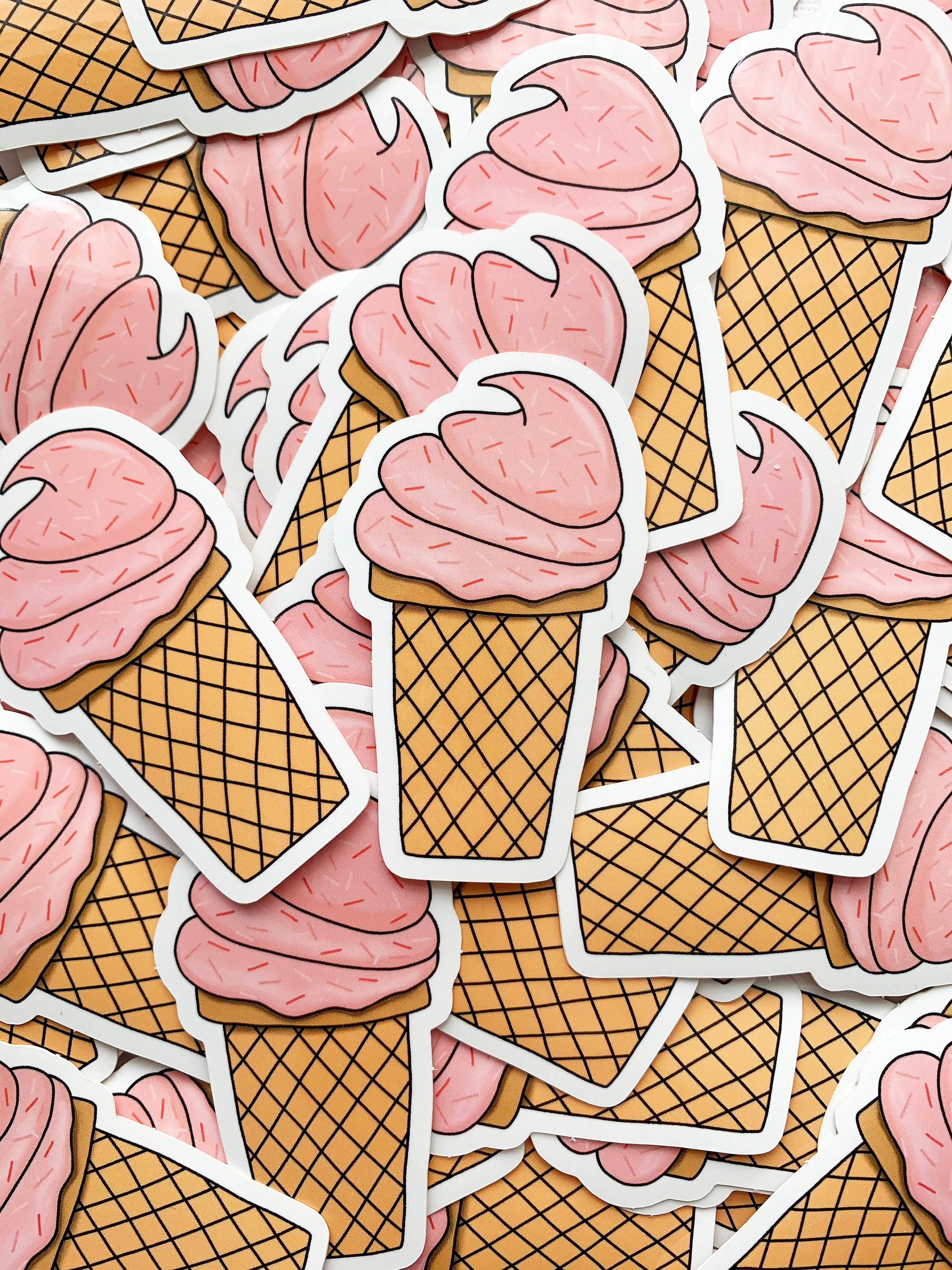 Ice Cream Sticker, Ice Cone Sticker, Summer Vibes Sticker - Etsy
