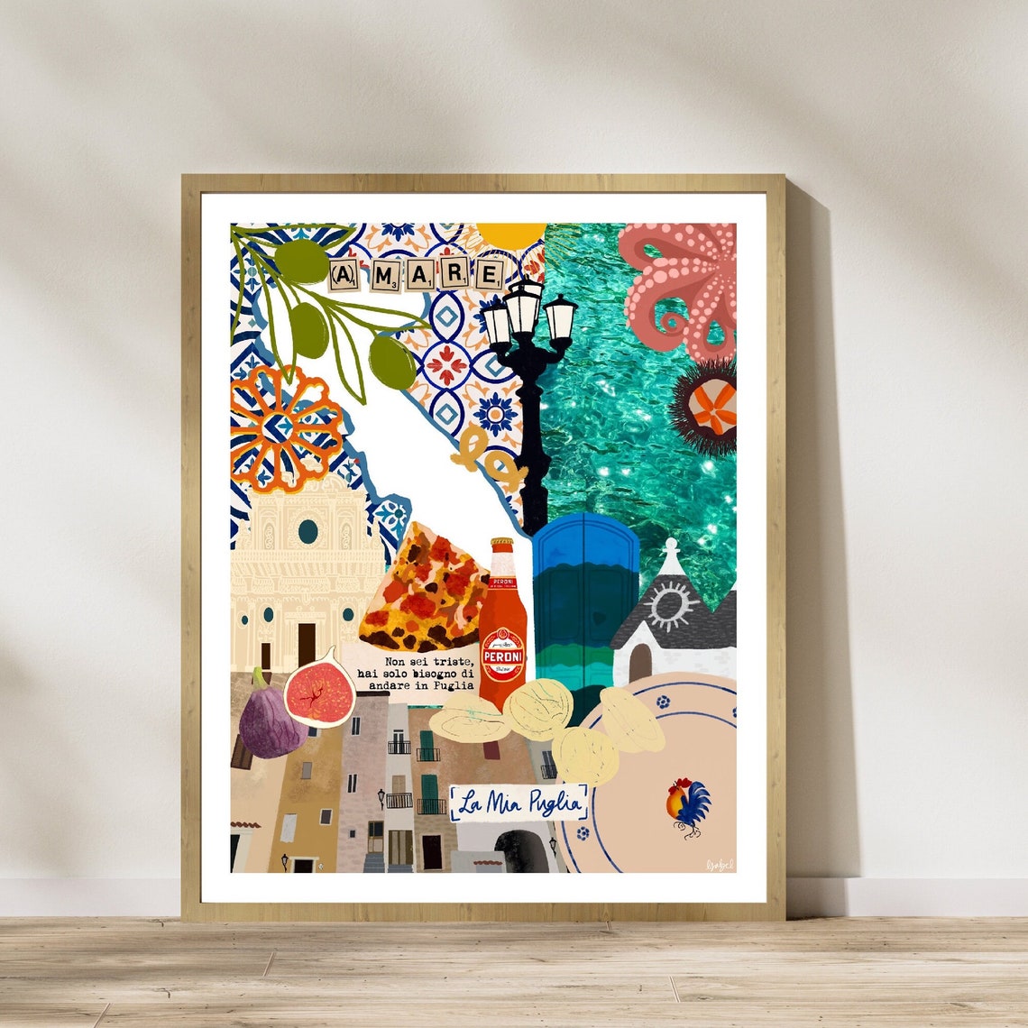 Puglia Art Print, Apulia Travel, Puglia Italy Art, Italian Summer Art ...