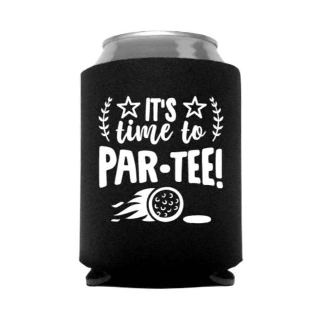 It's Time to Par-tee Funny Can Cooler - Stocking Stuffer - Golfer Gift ...