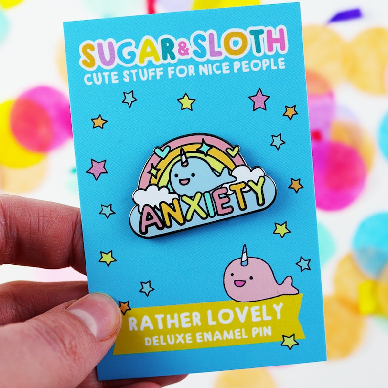 Mental Health Pin Anxiety Enamel Pin Anxiety Jewelry - Etsy