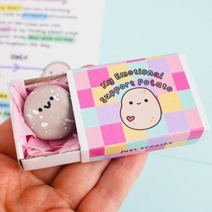 Emotional Support Potato Handmade Clay Figurine, Worry Stone, Self Care ...