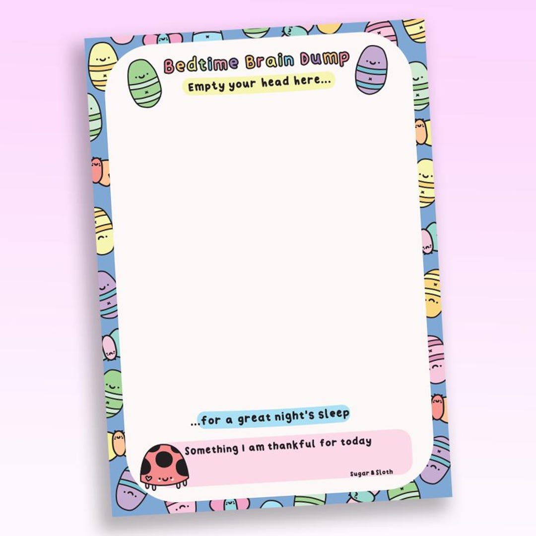 Bedtime Brain Dump A6 Notepad, Brain Dump Pad, End of Day Planner, End ...