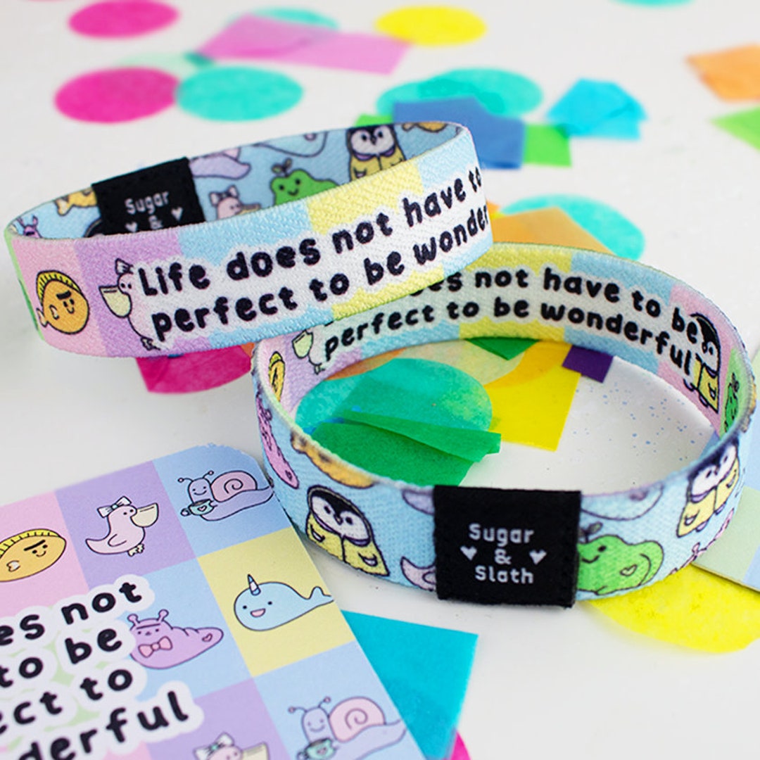 Secret Reminder Reversible Wristband Life Does Not Have to Be Perfect ...