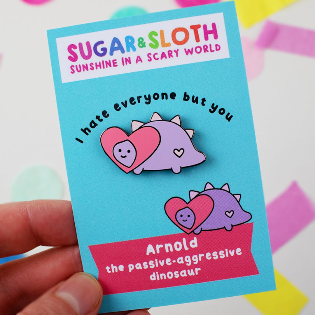 Cute Enamel Pin, Cute Dinosaur Enamel Pin, Enamel Pin Funny Kawaii Pins ...