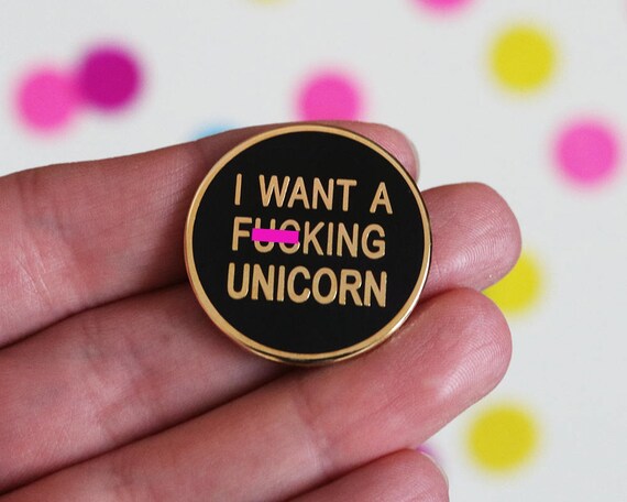 Items similar to Funny Unicorn Pin Badge, Funny Pins, Swear Word Pin ...