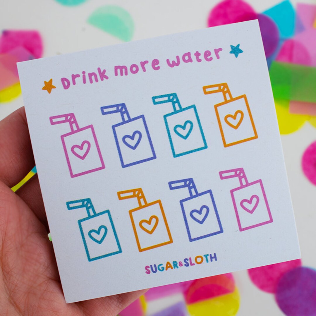 Drink More Water Sticky Notes, Stationery, Funny Gift for Her ...