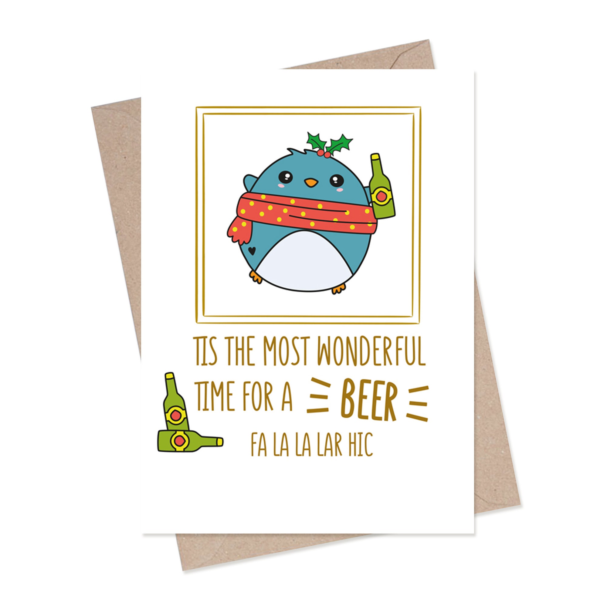 Christmas Beer Christmas pun card funny Christmas card | Etsy