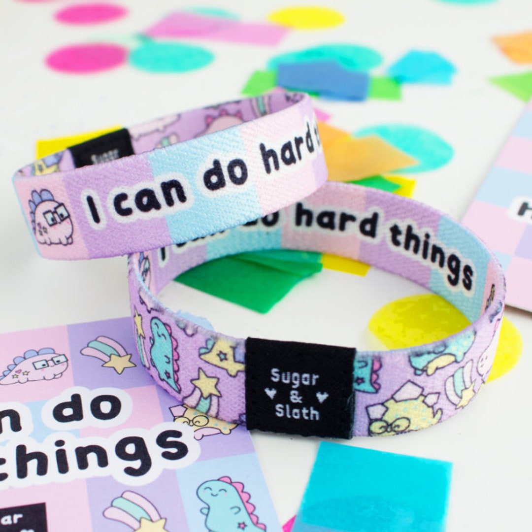 Secret Reminder Reversible Wristband – I Can Do Hard Things, Cute ...