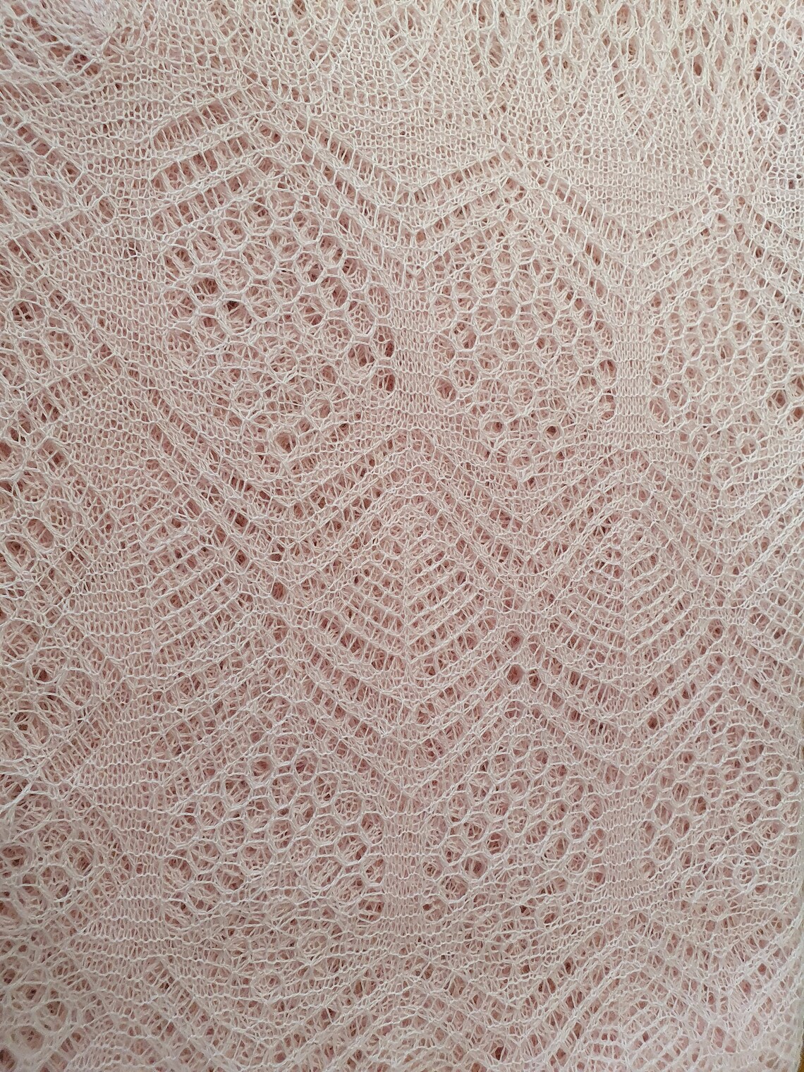 Hand-knitted Stole in a Beautiful Pink Lace Weight Wool - Etsy