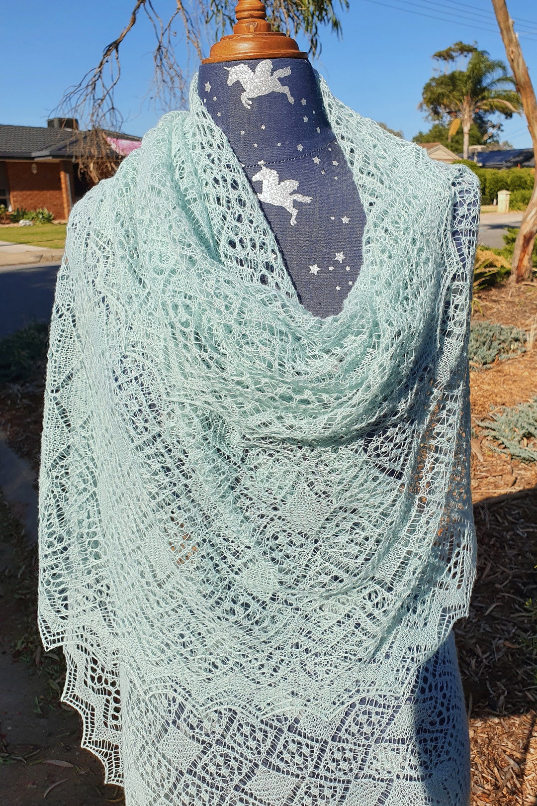 Hand-knitted Beaded Stole in a Beautiful Mint Green Lace Weight Wool - Etsy