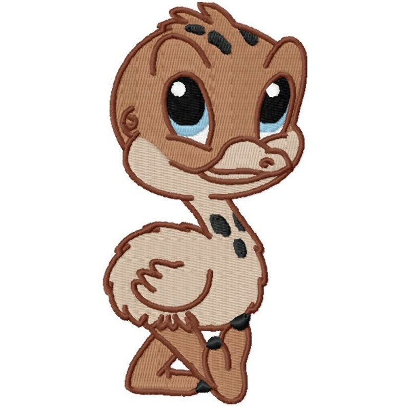 Baby Ostrich (or Emu) Embroidery Design Zip File Download - Etsy Australia