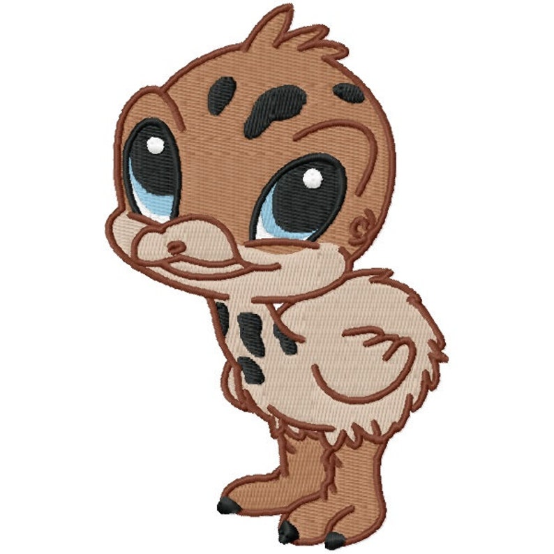 Baby Ostrich (or Emu) Embroidery Design Zip File Download - Etsy Australia