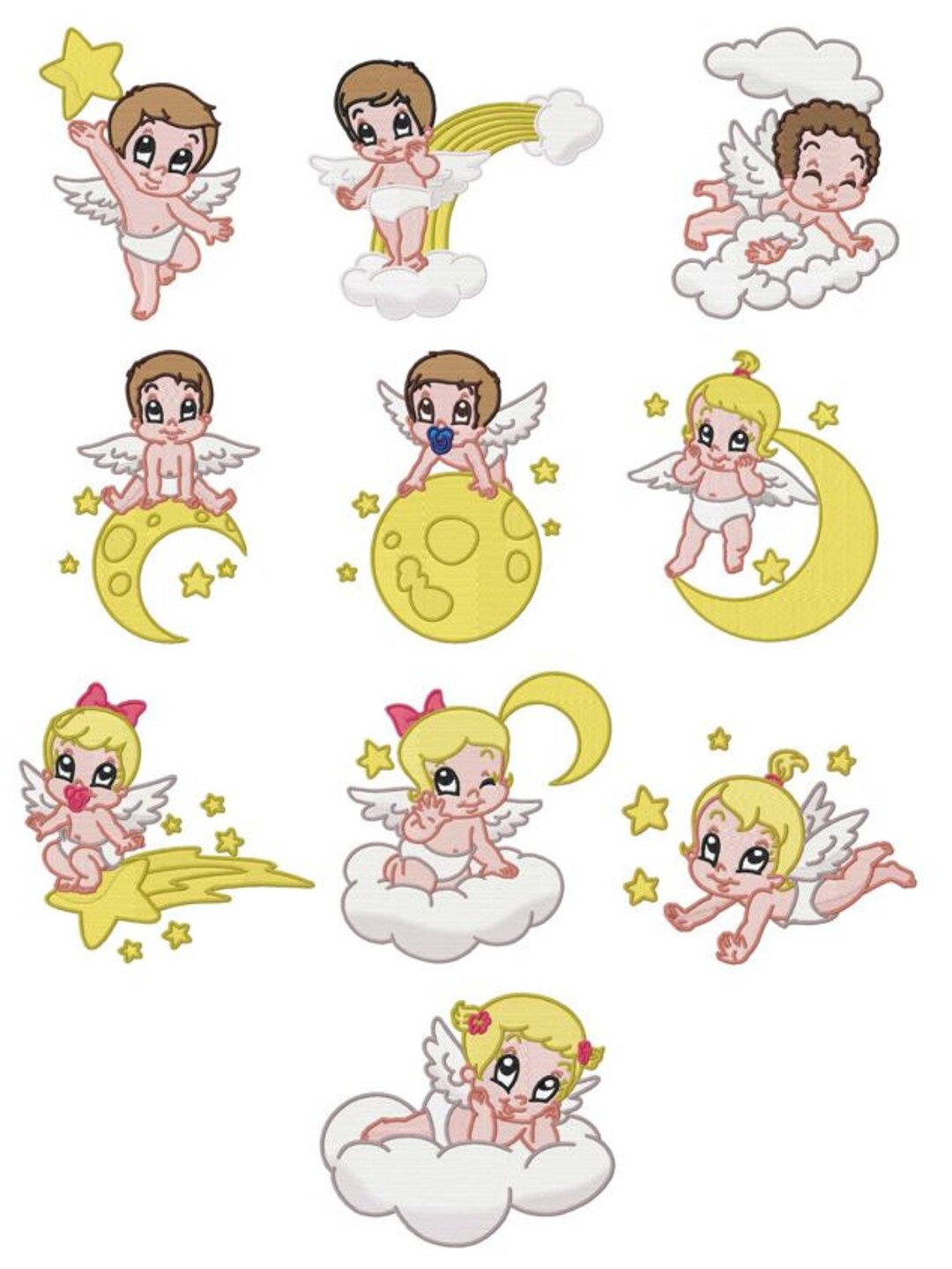 Baby Angel Embroidery Design Download - Etsy