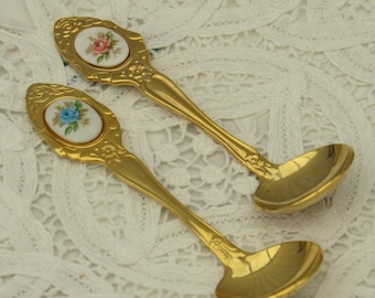 Gold plated spoons | Etsy