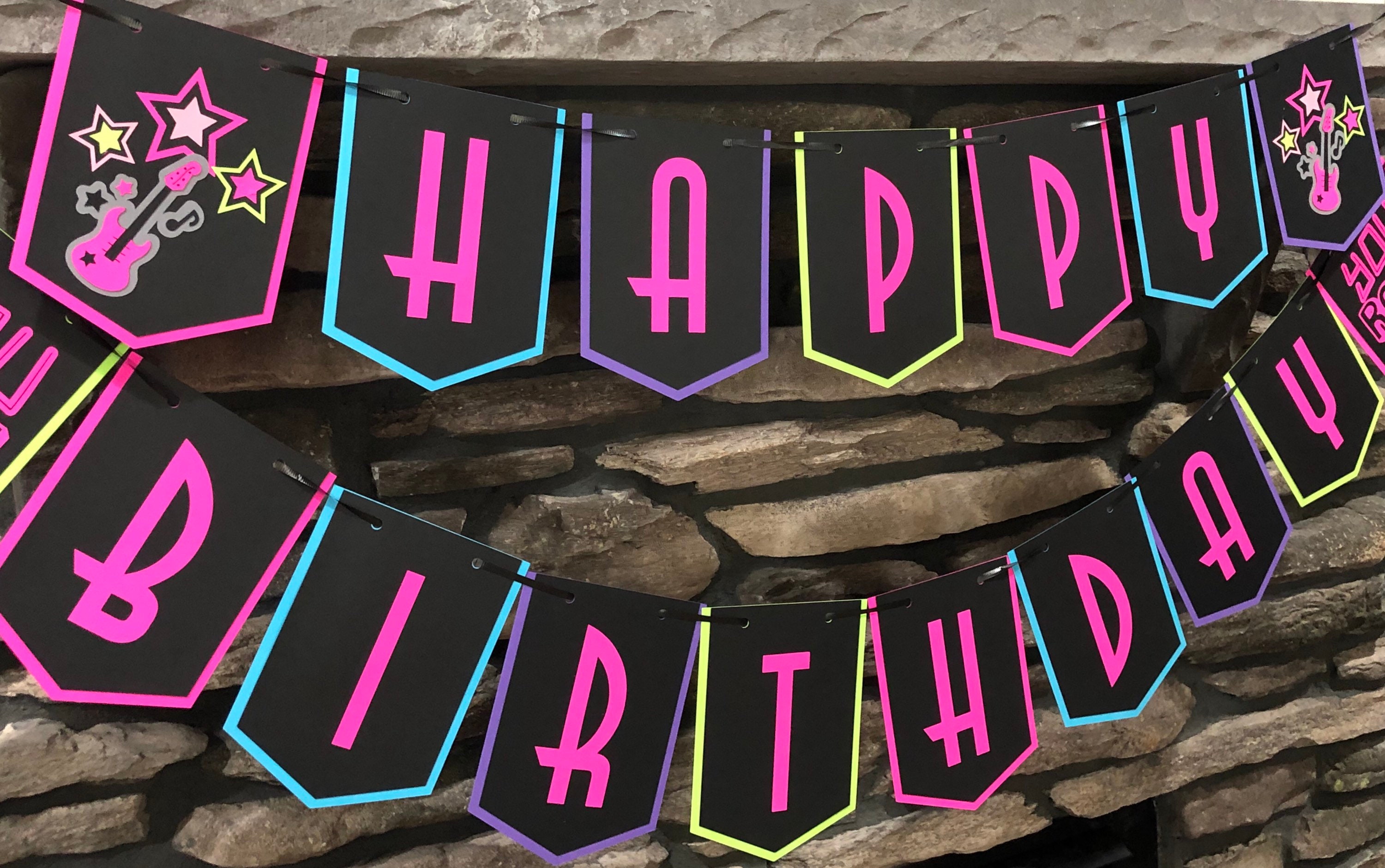 Rock Star Birthday Banner. Rock Star Banner. Rock Star Party. - Etsy