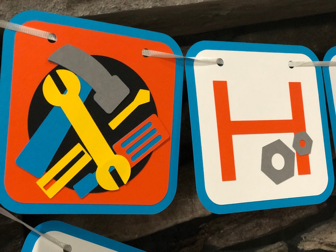 Tools Birthday Banner. Tools Banner. Handyman Banner. Construction Zone ...