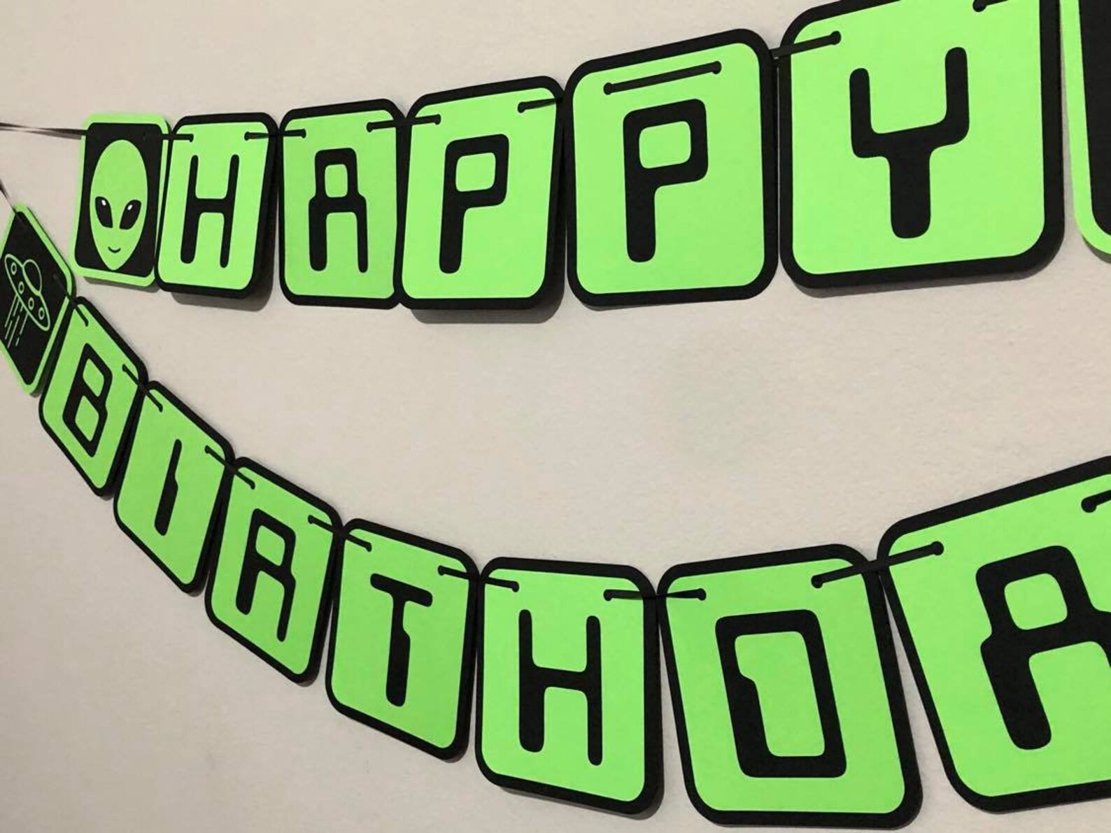 Alien UFO Happy Birthday Banner. Alien UFO Banner. Alien - Etsy