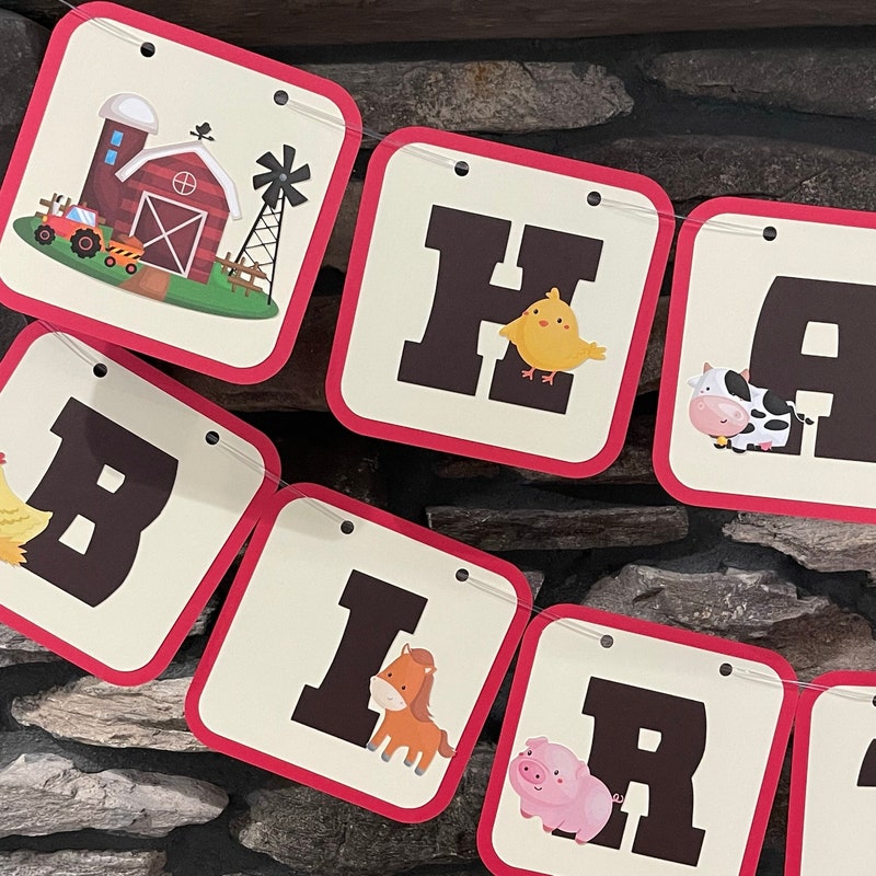 Farm Birthday Banner - Etsy