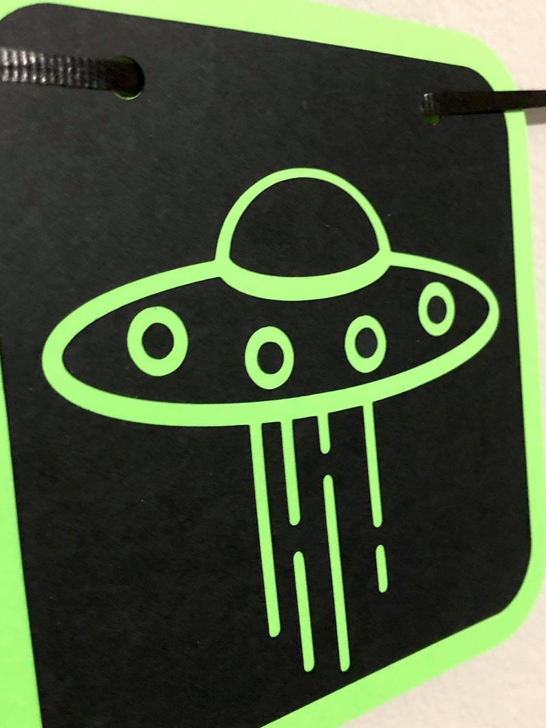 Alien UFO Happy Birthday Banner. Alien UFO Banner. Alien - Etsy