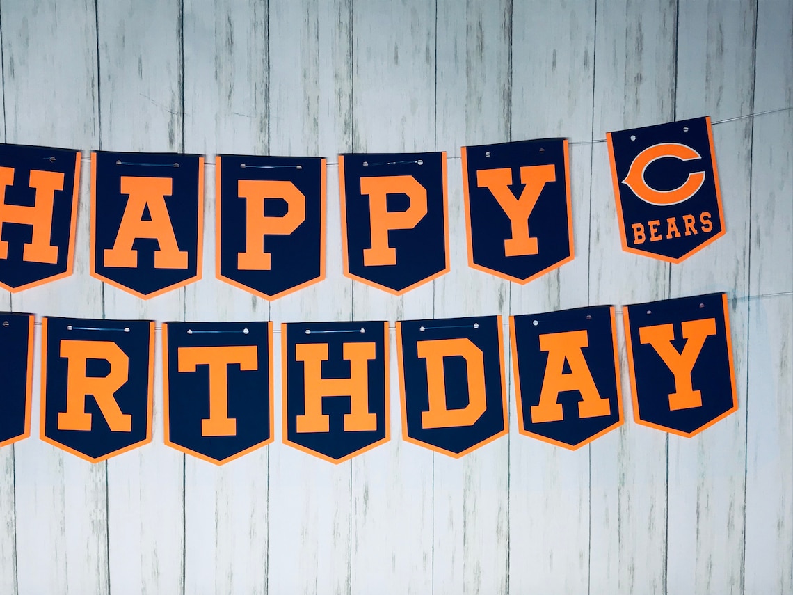 Chicago Bears Birthday Banner | Etsy