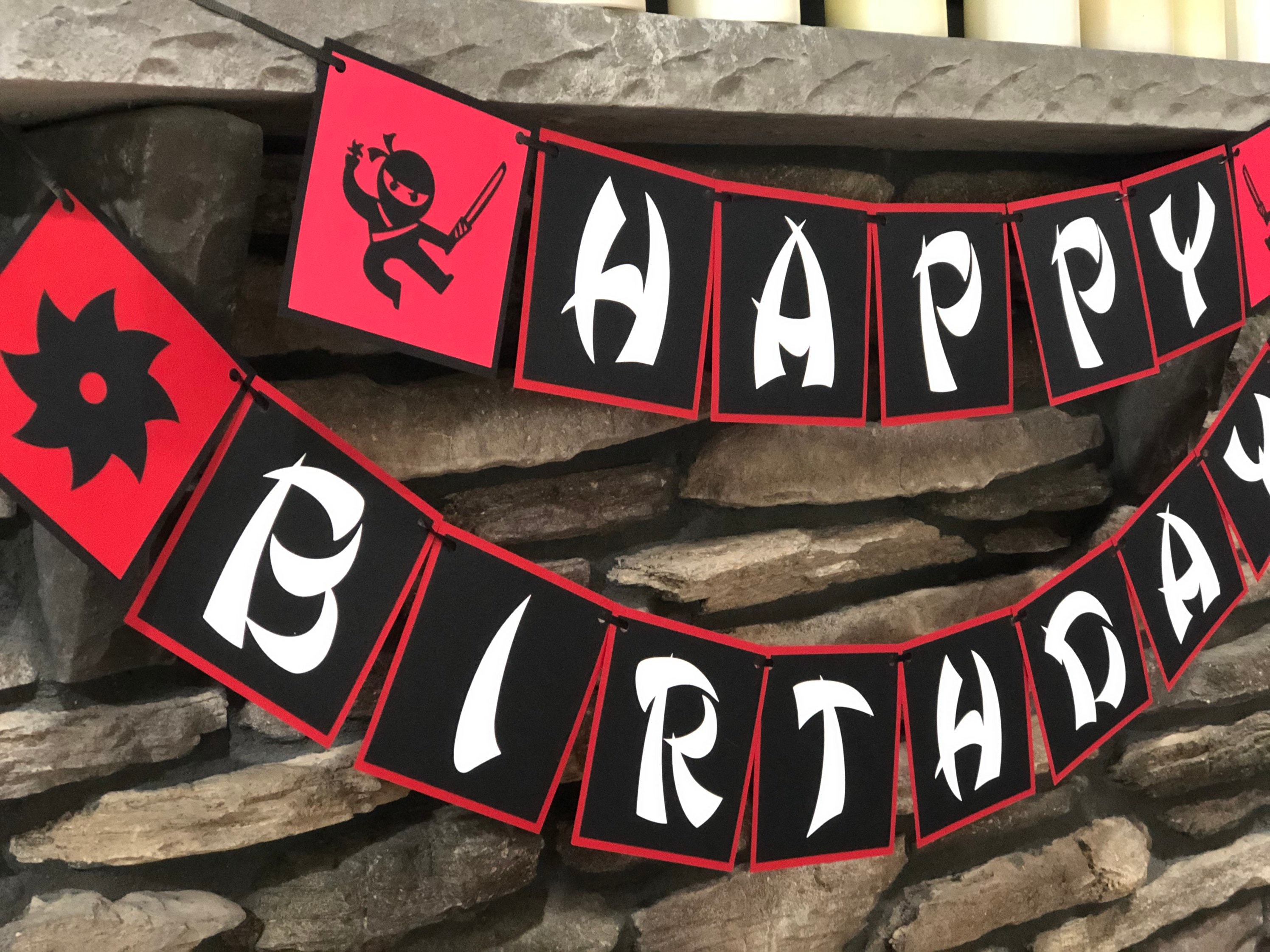 Ninja Birthday Banner. Ninja Banner. Ninja Party. Ninja Party Decor ...
