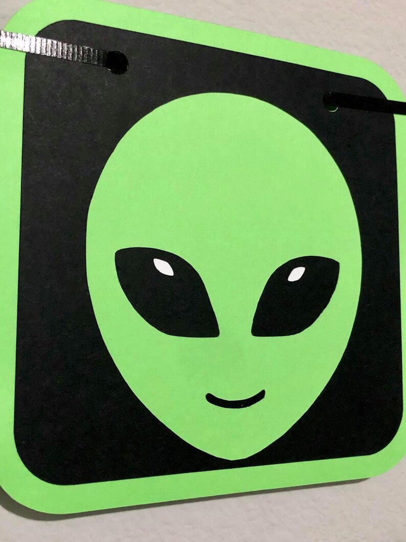 Alien UFO Happy Birthday Banner. Alien UFO Banner. Alien - Etsy