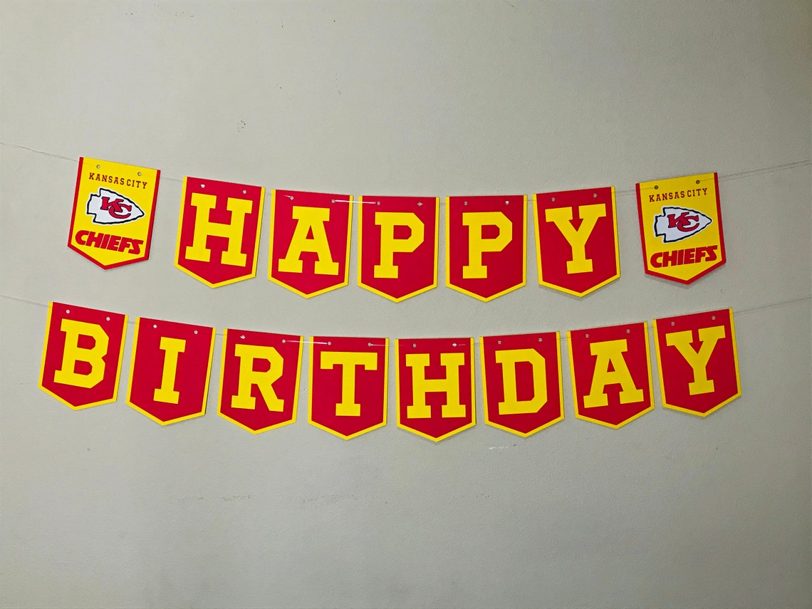 Kansas City Chiefs Birthday Banner | Etsy