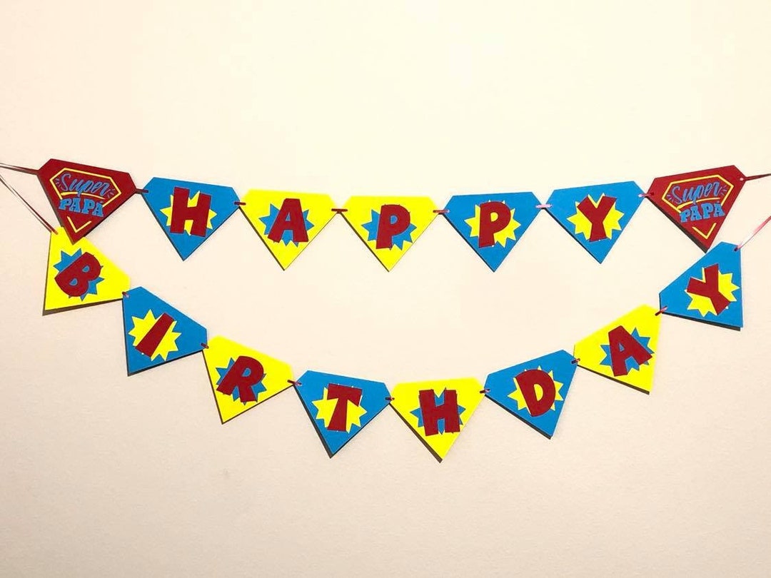 Super Papa Birthday Banner. Super Papa Banner. Super Papa Party. Father ...
