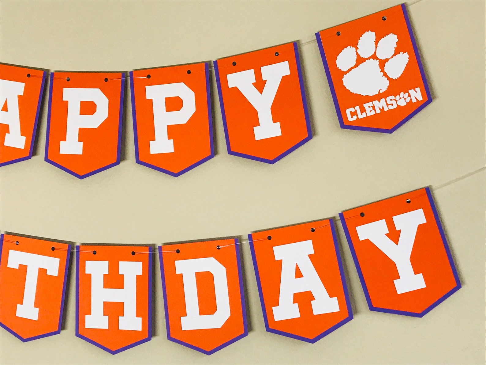 College Football Clemson Tiger Birthday Banner | Etsy