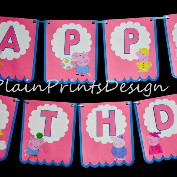 Peppa Pig Banner - Etsy