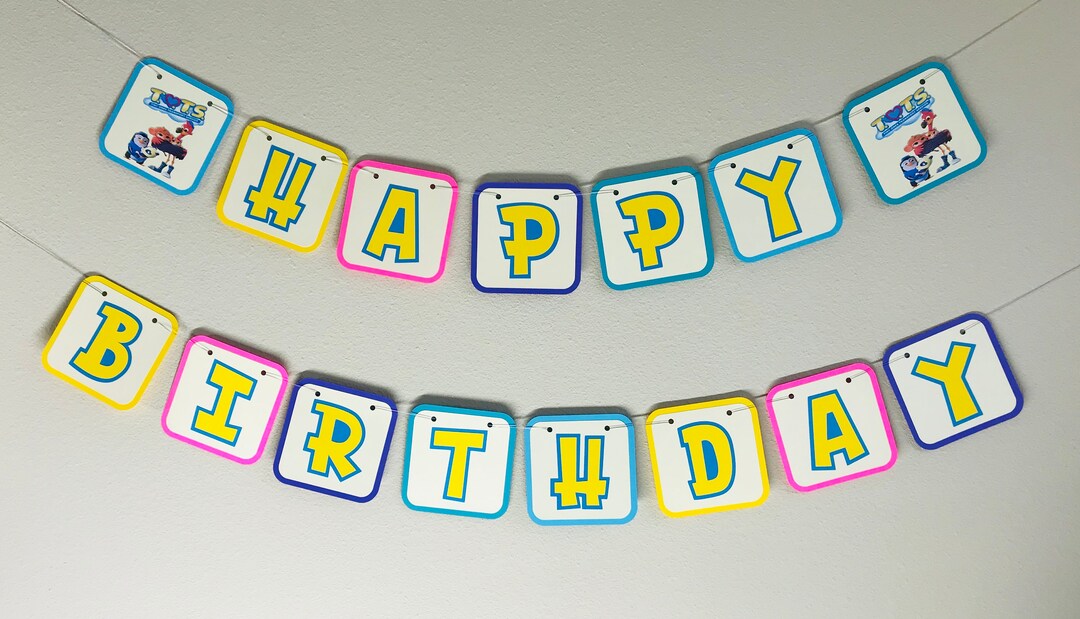 Tots Tiny Ones Transport Service Birthday Banner. Tots - Etsy UK
