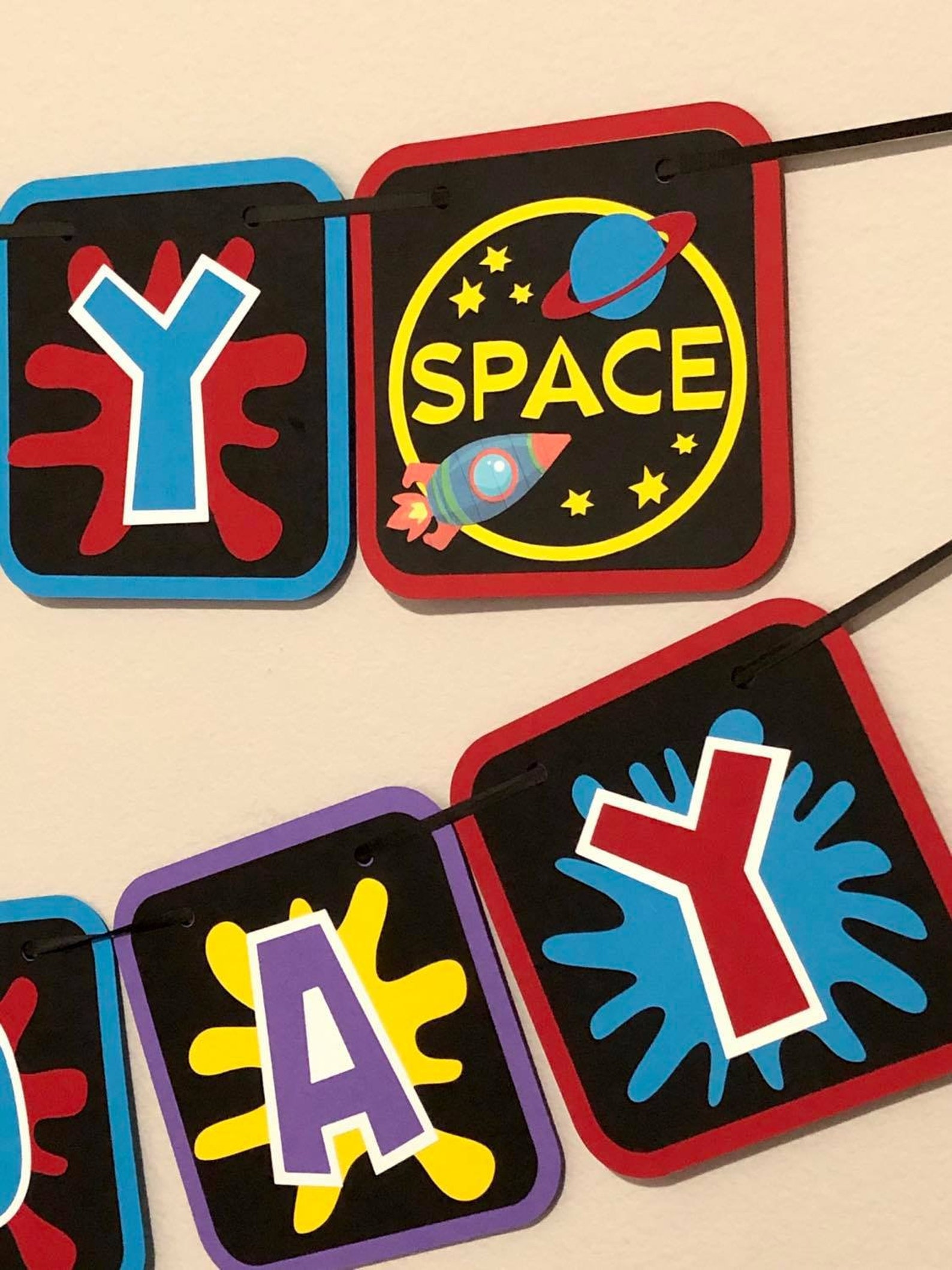Space Birthday Banner. Space Banner. Outer Space Banner. Alien | Etsy