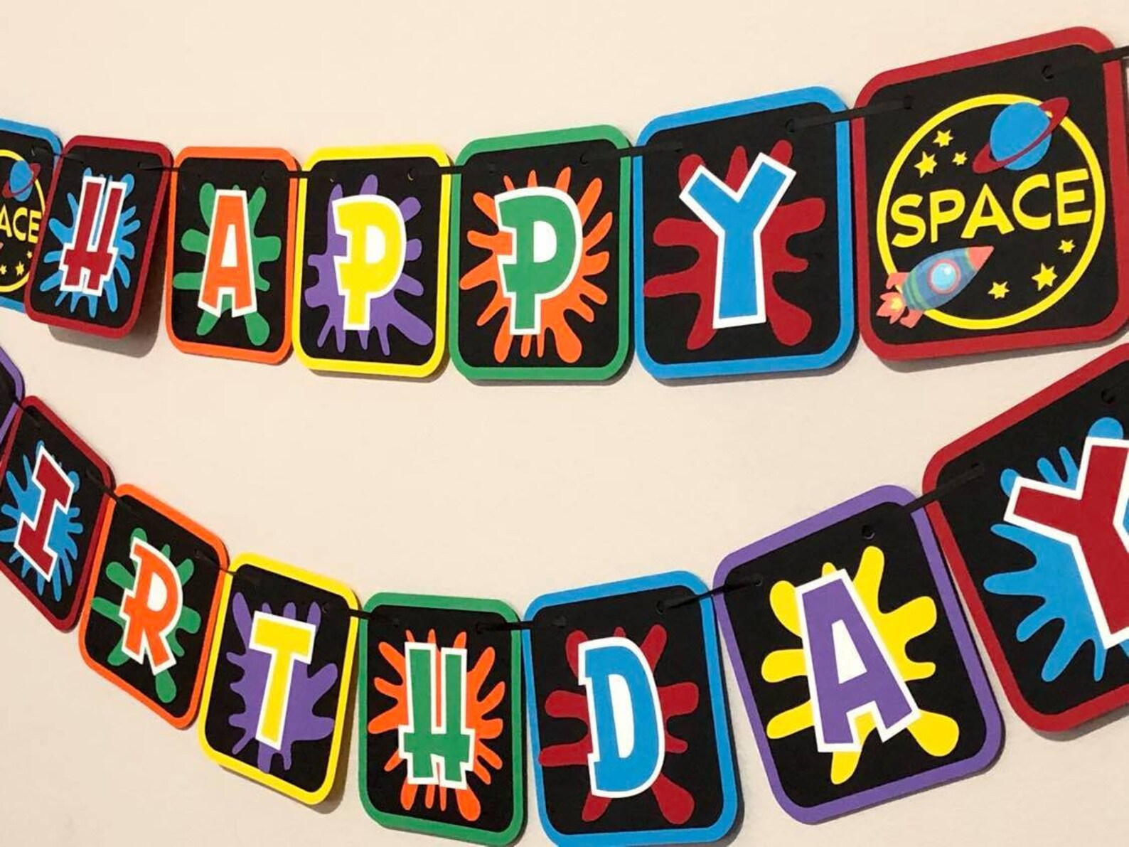 Space Birthday Banner. Space Banner. Outer Space Banner. Alien | Etsy