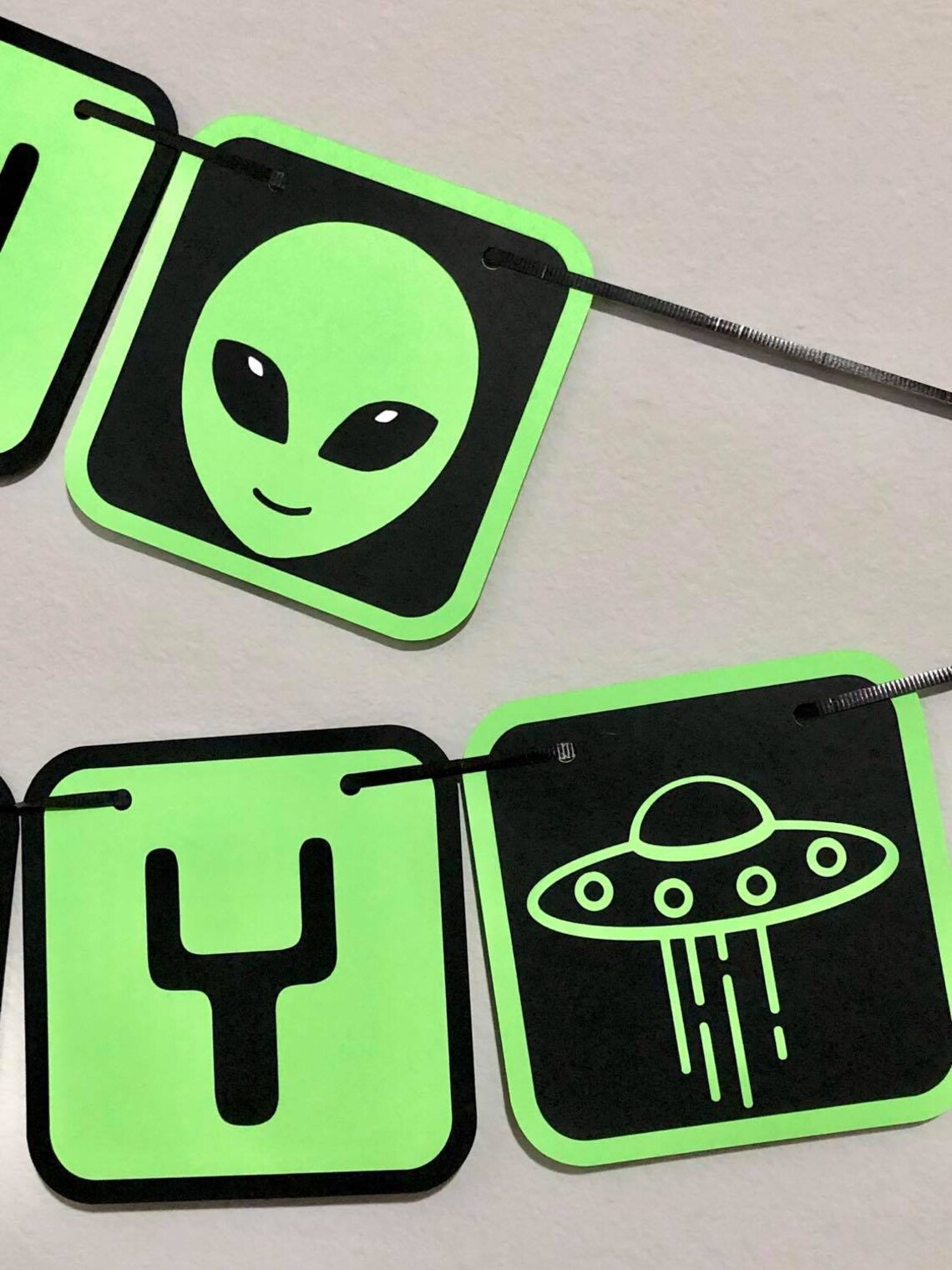 Alien UFO Happy Birthday Banner. Alien UFO Banner. Alien - Etsy