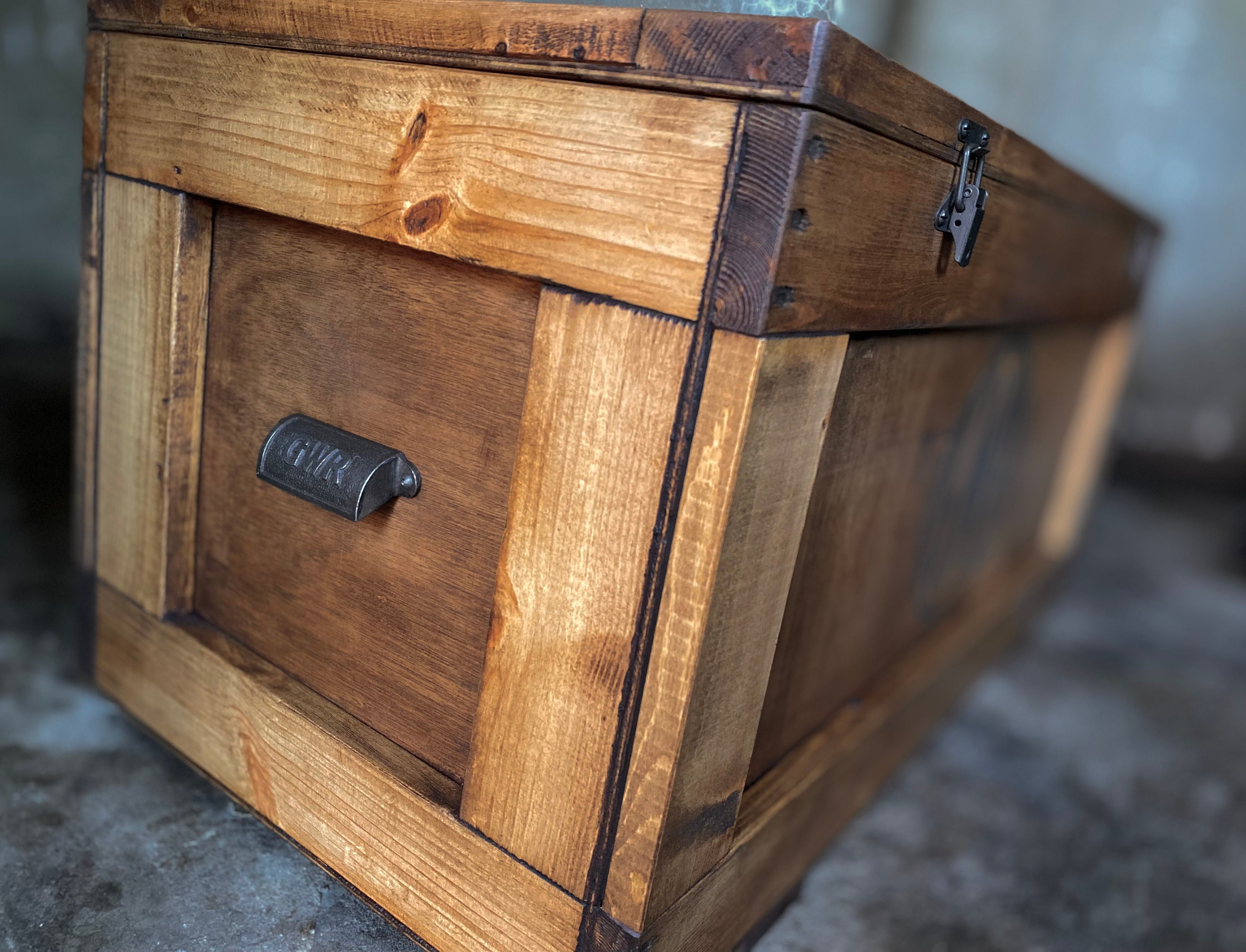 Trunk Coffee Table | Wooden Storage Chest | Vintage Industrial Trunk ...