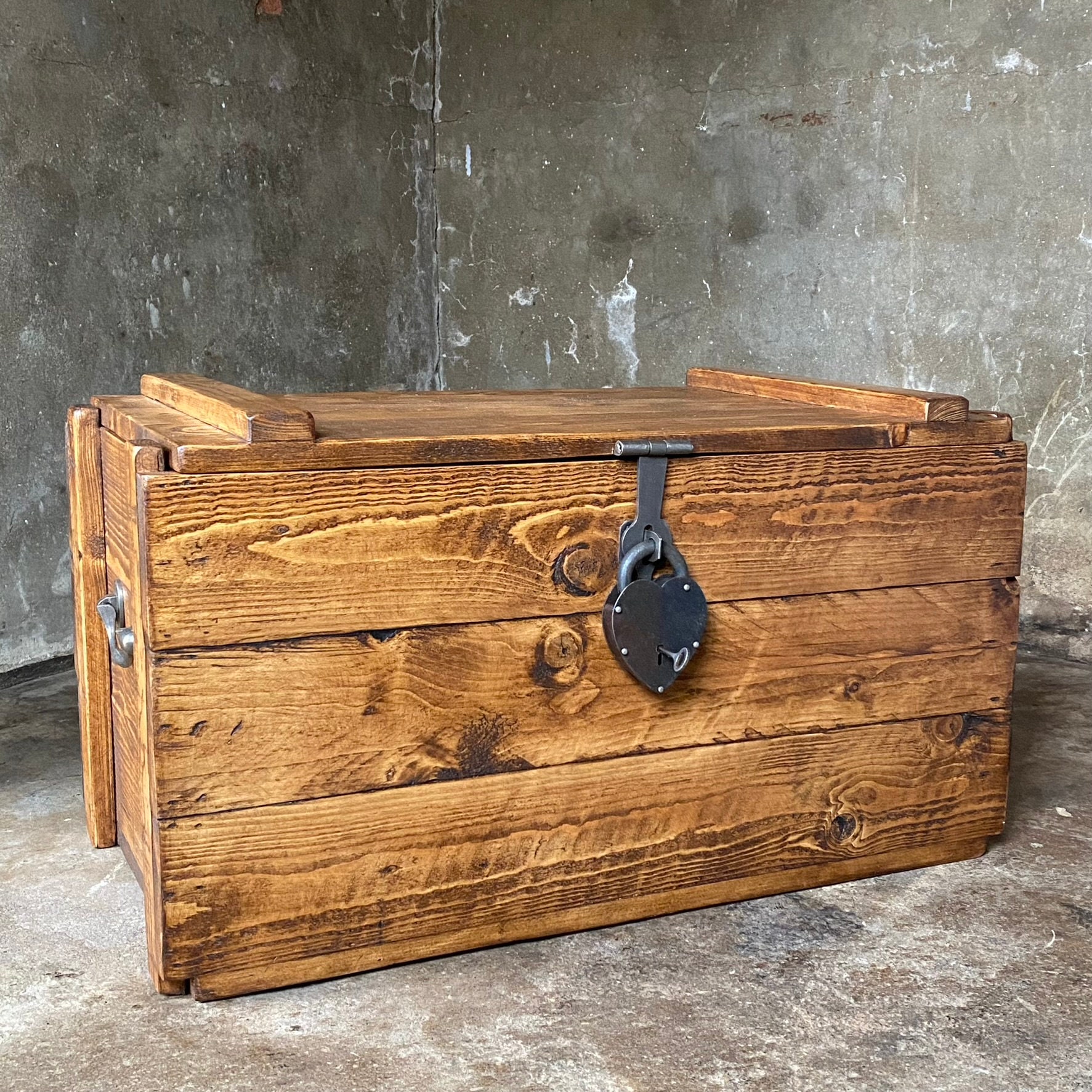 Rustic TRUNK Chest Coffee Table | Storage Box | Ottoman | Reclaimed ...