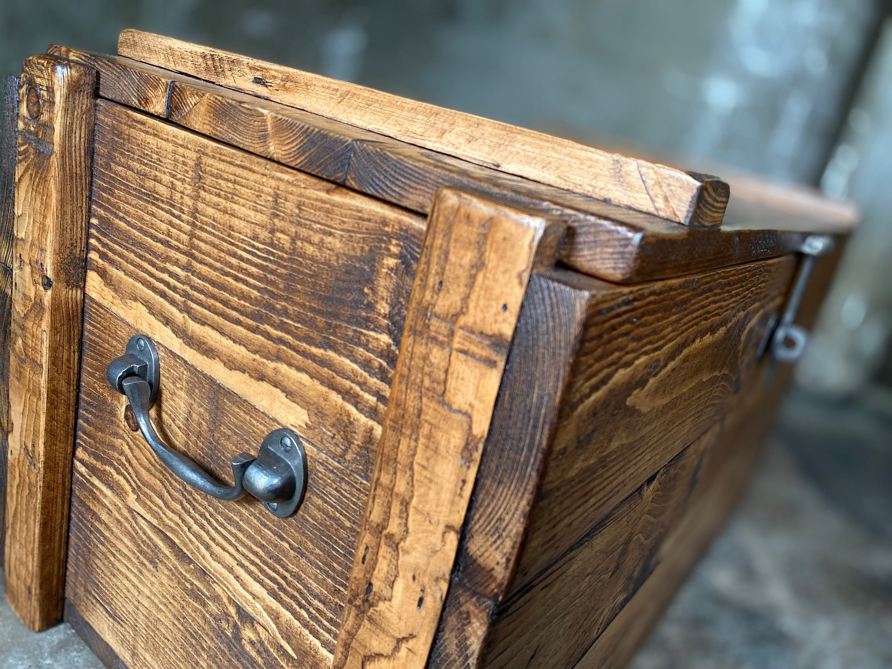 Rustic TRUNK Chest Coffee Table | Storage Box | Ottoman | Reclaimed ...