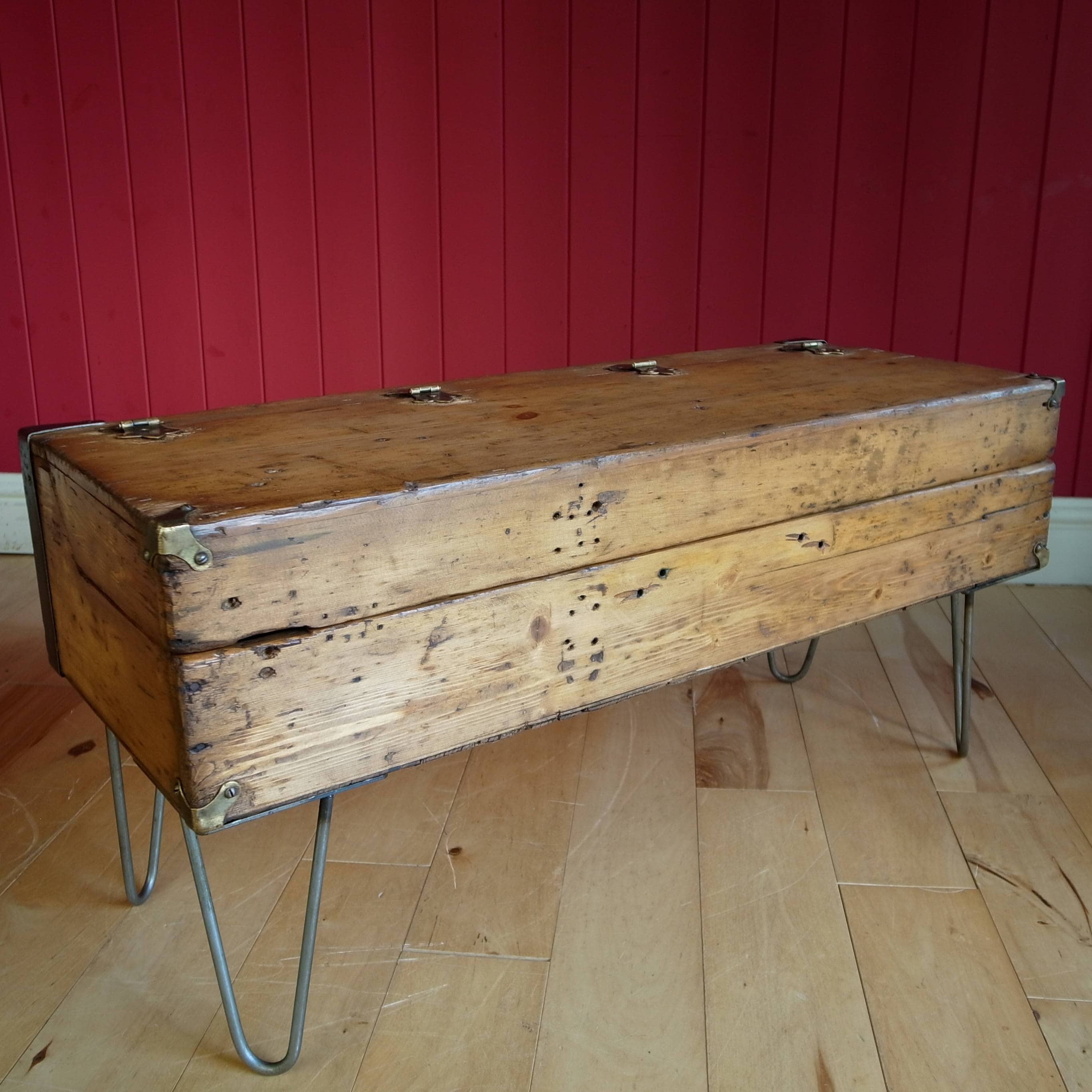Reclaimed Wooden Chest Coffee Table Vintage Industrial Tool Chest ...