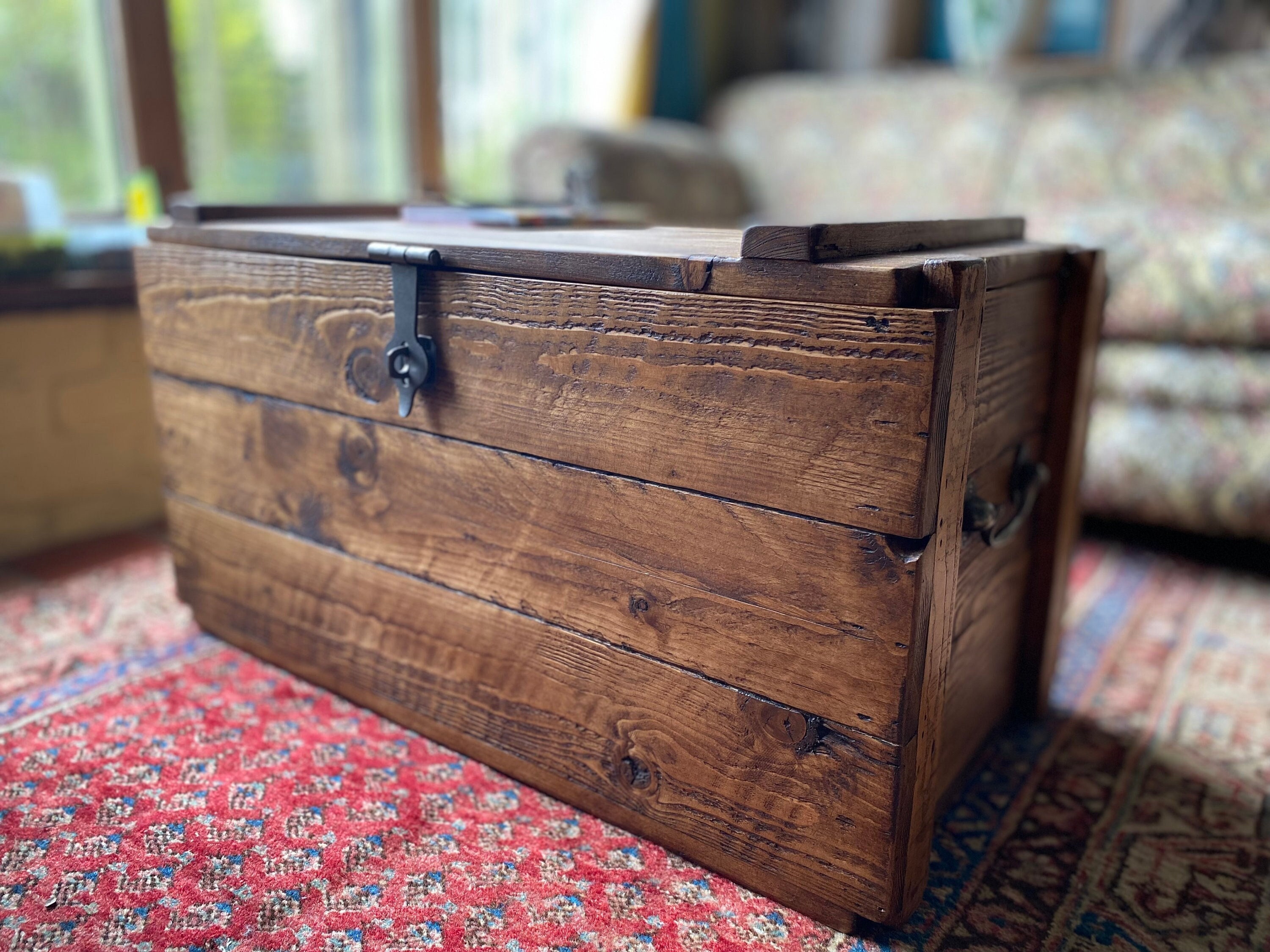 Rustic TRUNK Chest Coffee Table | Storage Box | Ottoman | Reclaimed ...