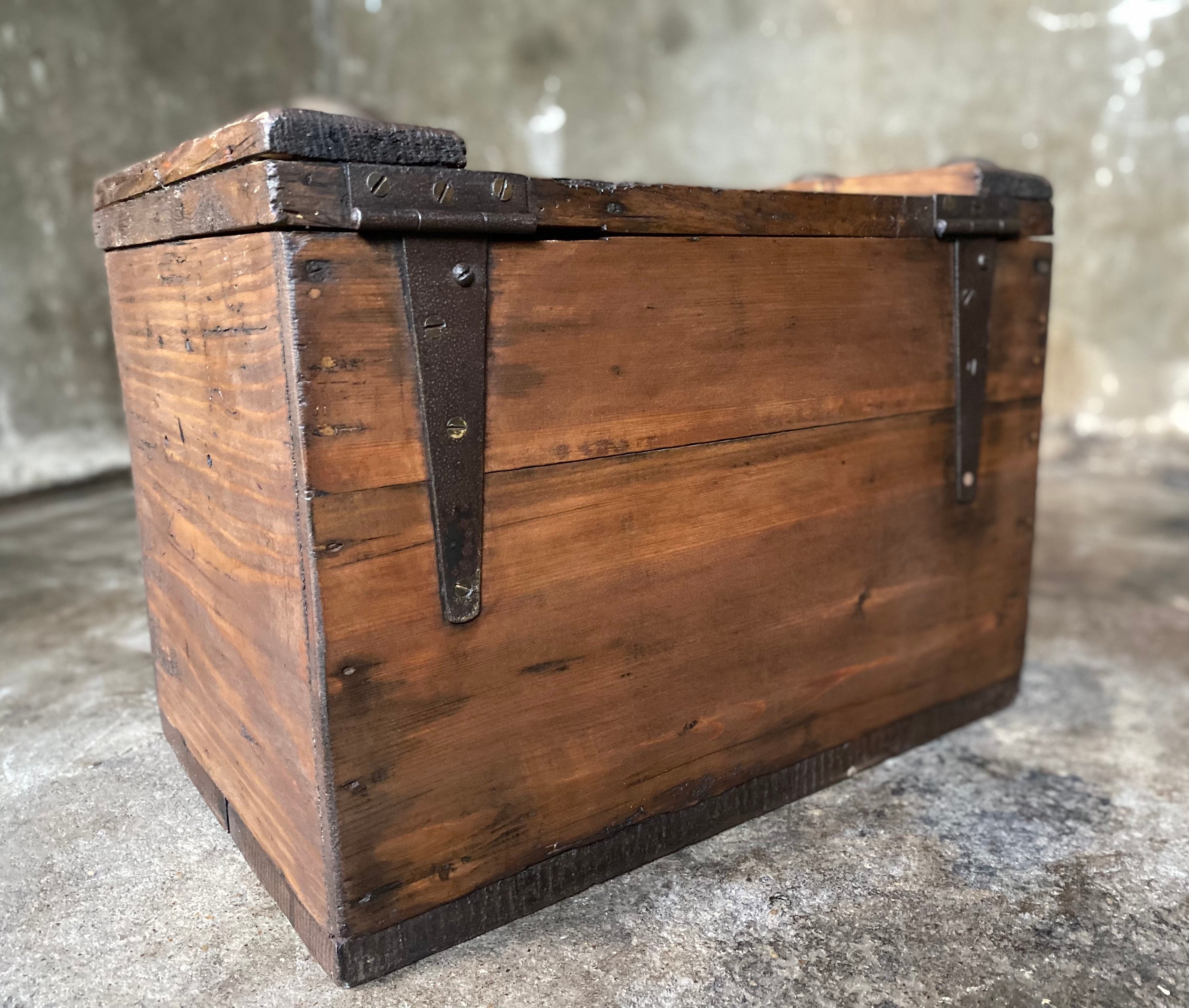 ANTIQUE Industrial Wooden Trunk Chest, Table, TV Stand - Upcycled ...