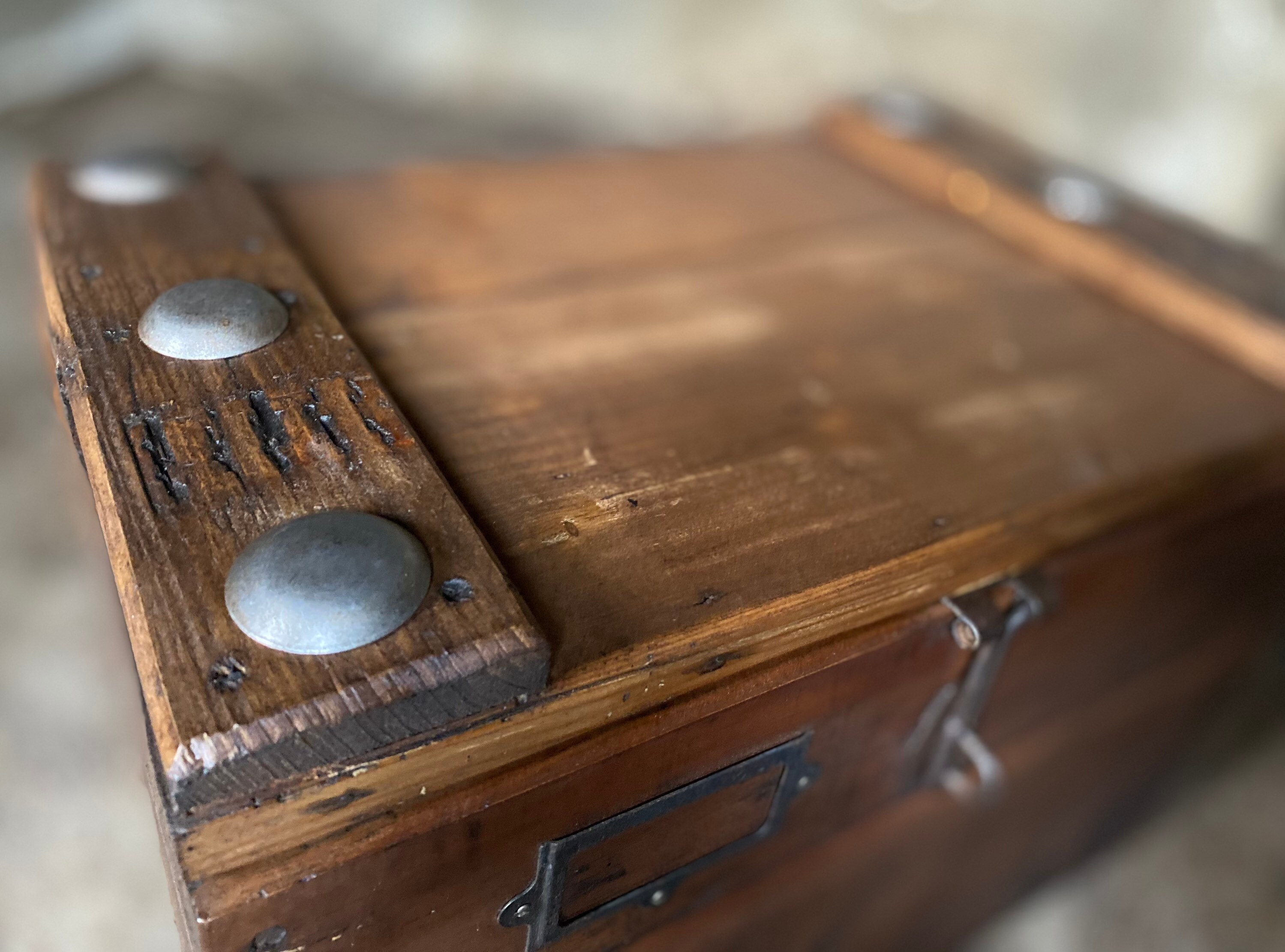 ANTIQUE Industrial Wooden Trunk Chest, Table, TV Stand - Upcycled ...