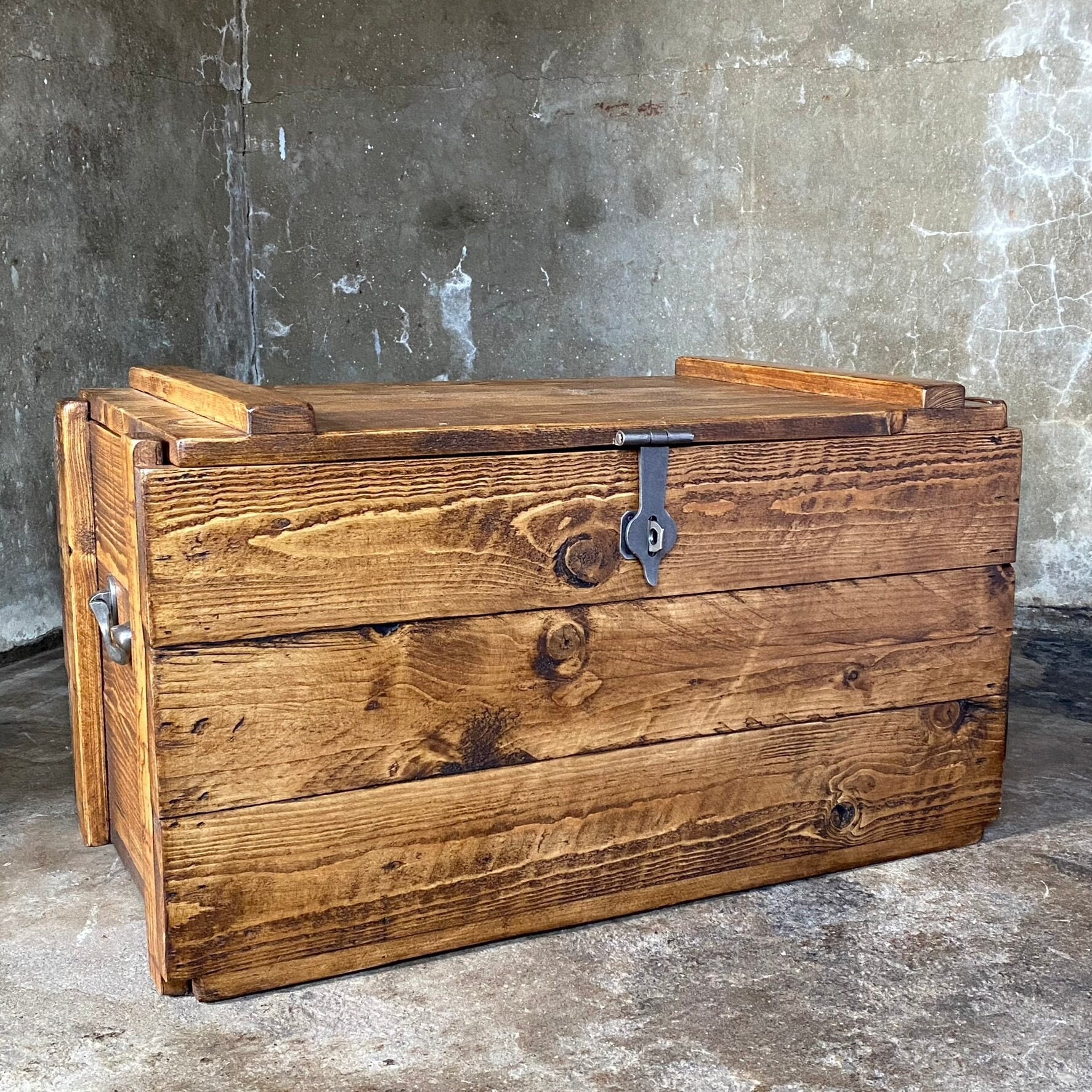Rustic TRUNK Chest Coffee Table | Storage Box | Ottoman | Reclaimed ...