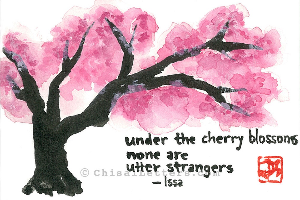 Cherry Blossom (sakura) Tree Original Watercolor & Ink Painting - Etsy