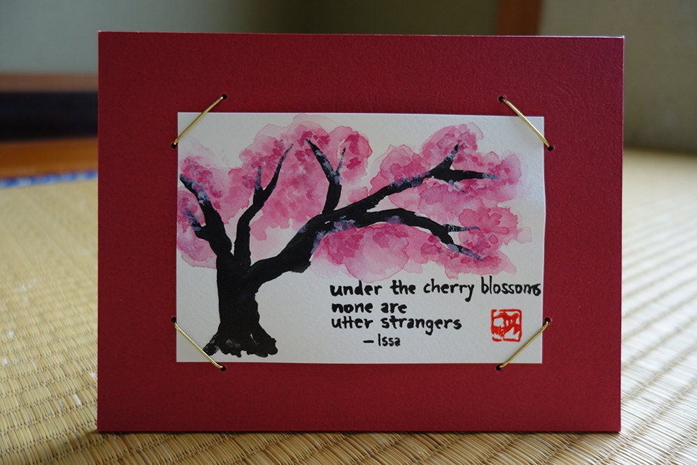Cherry Blossom (sakura) Tree Original Watercolor & Ink Painting - Etsy