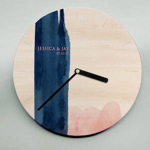Custom Family Clock This Modern Wooden Clock Serves as a Great Wedding ...