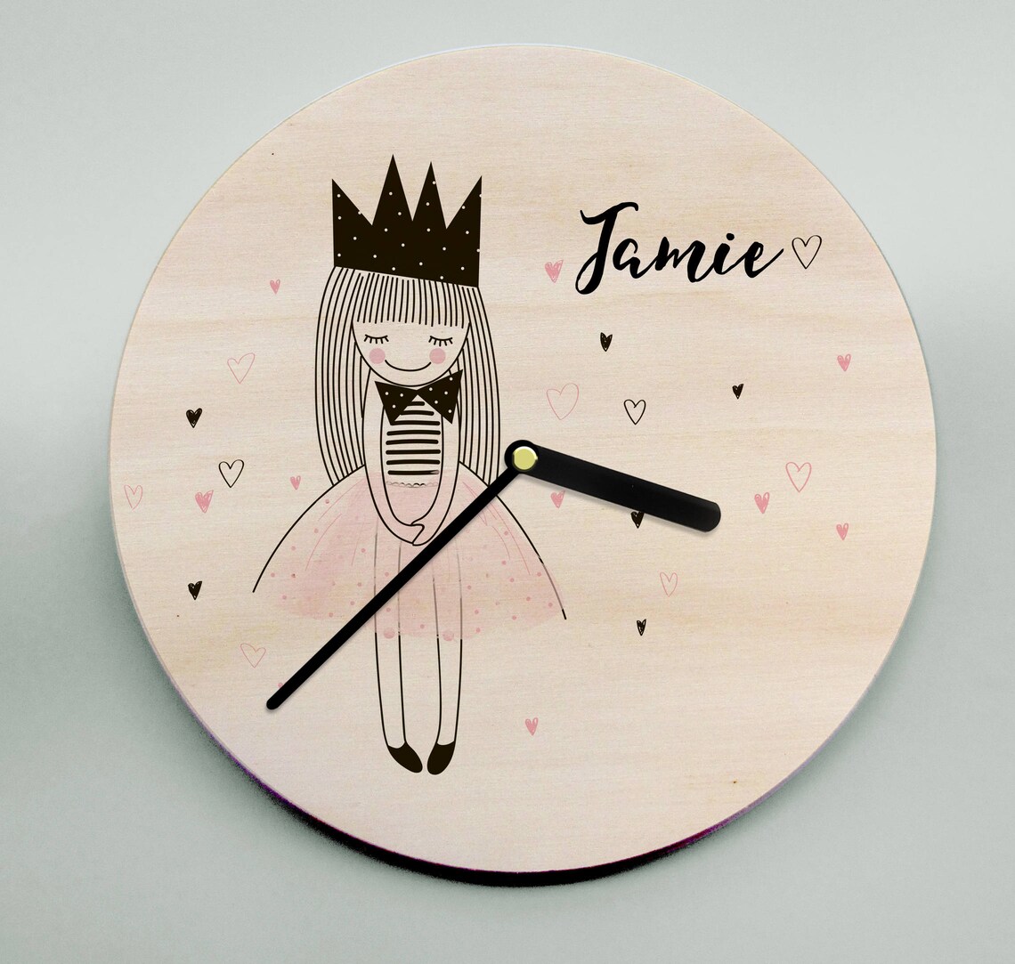 Little Girls Clock - Treat Your Princess to a Personalised Wooden Wall ...