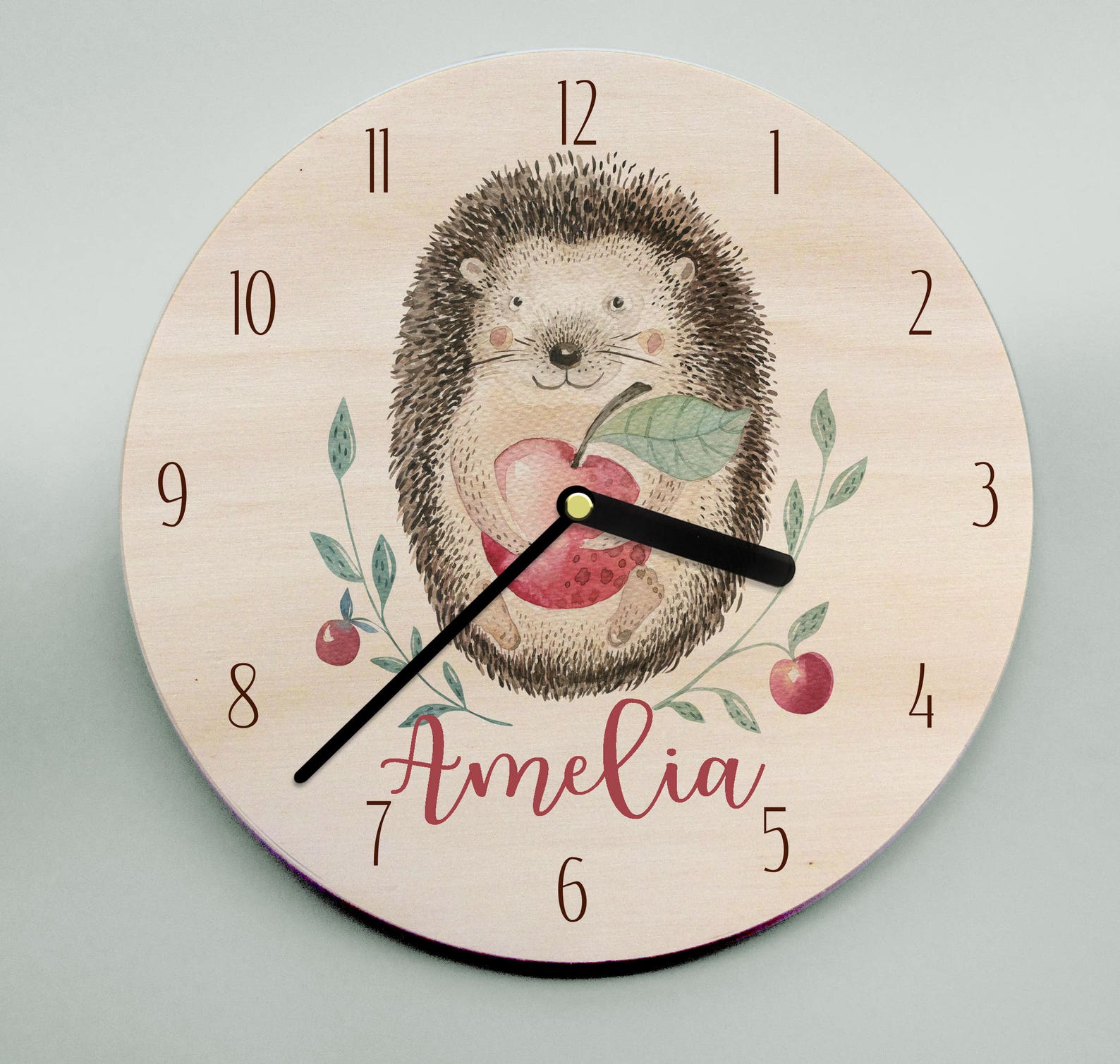 Handmade Wooden Clock This Adorable Hedgehog Will Brighten - Etsy Australia