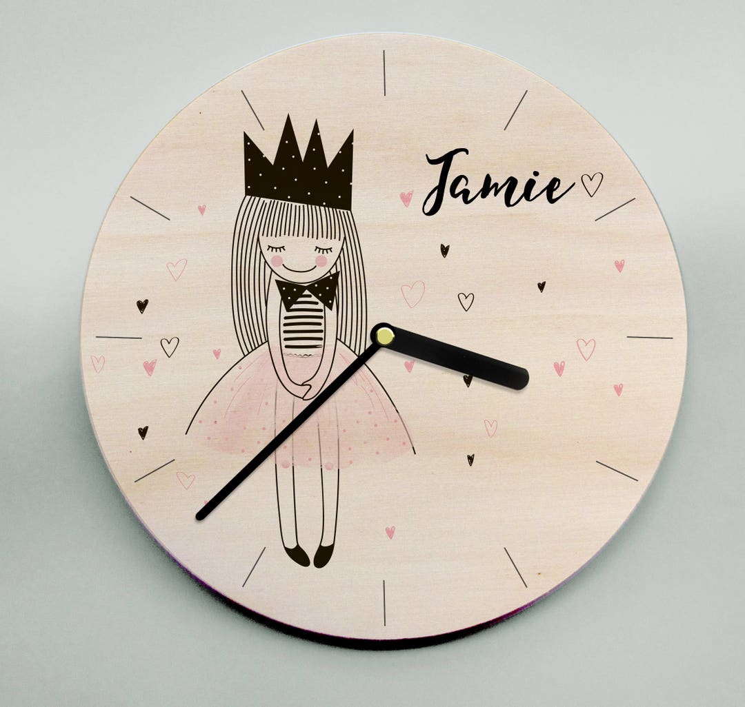 Little Girls Clock - Treat Your Princess to a Personalised Wooden Wall ...